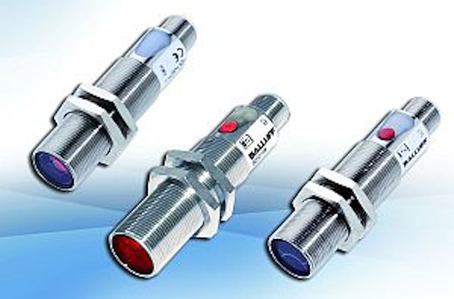 Balluff photoelectric sensors available in red light and infrared ...