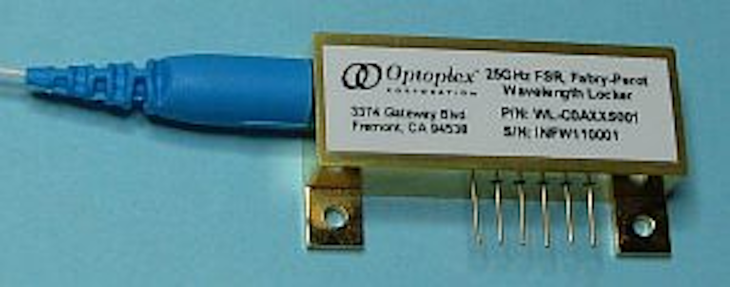 Optoplex Fabry-Perot wavelength locker features built-in thermistor ...