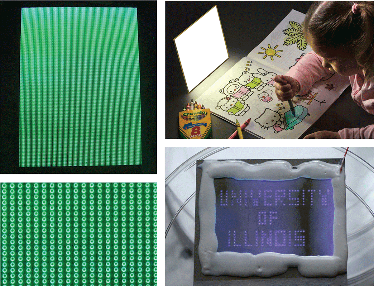 FLEXIBLE DISPLAYS: Sheetlike microplasma arrays have many applications ...