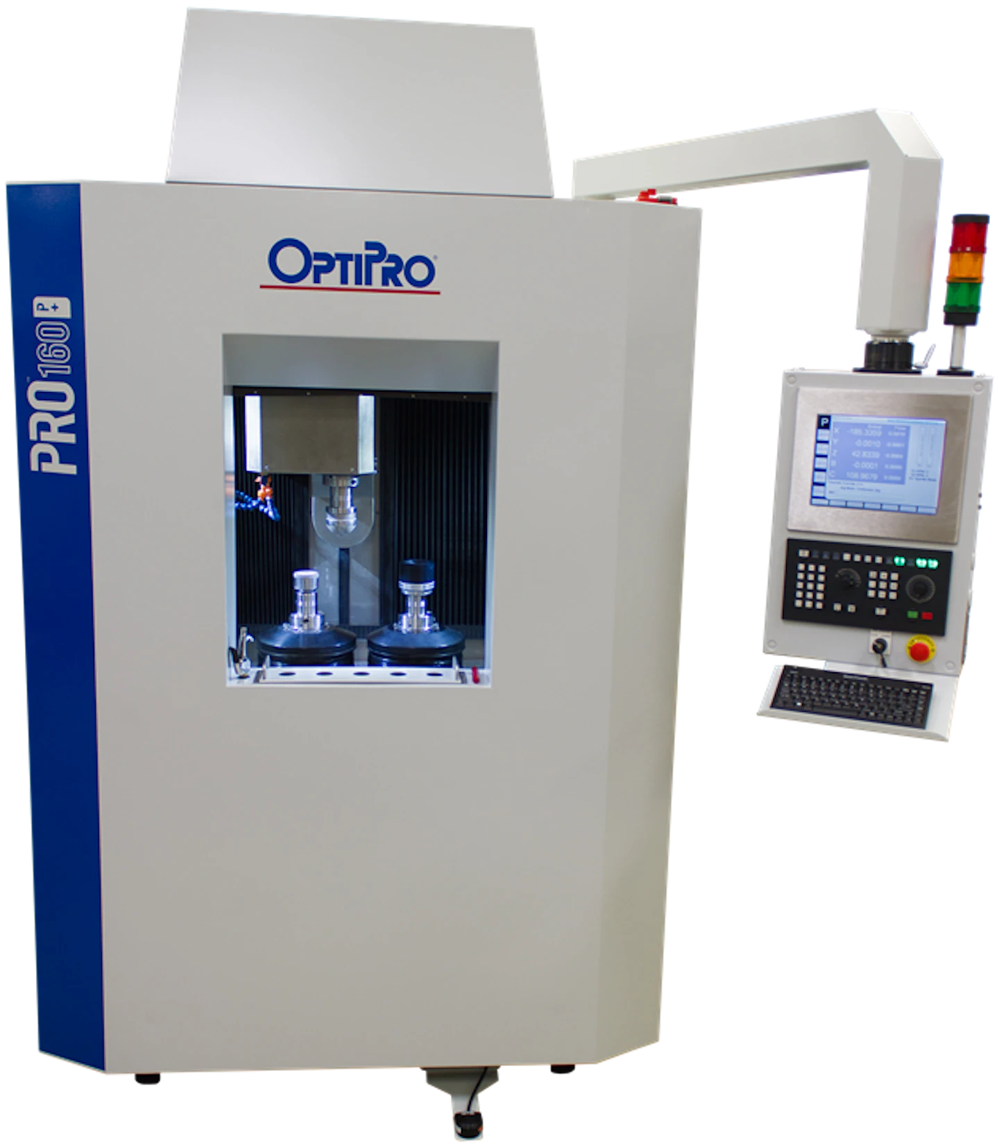 Optical polisher from OptiPro Systems features dual lower spindles ...