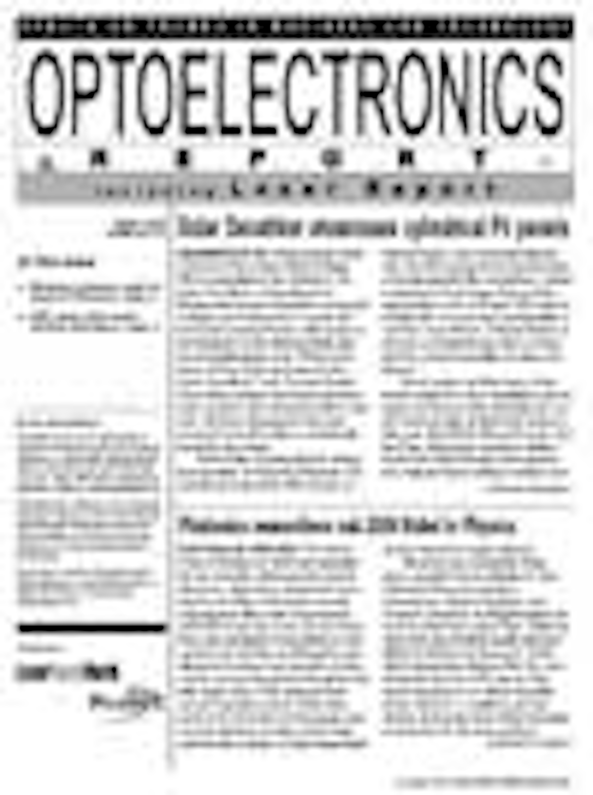 Volume 16, Issue 20 | Laser Focus World