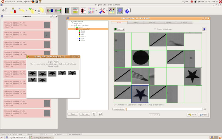 Cognex surface inspection software identifies potential defects using statistical analysis ...